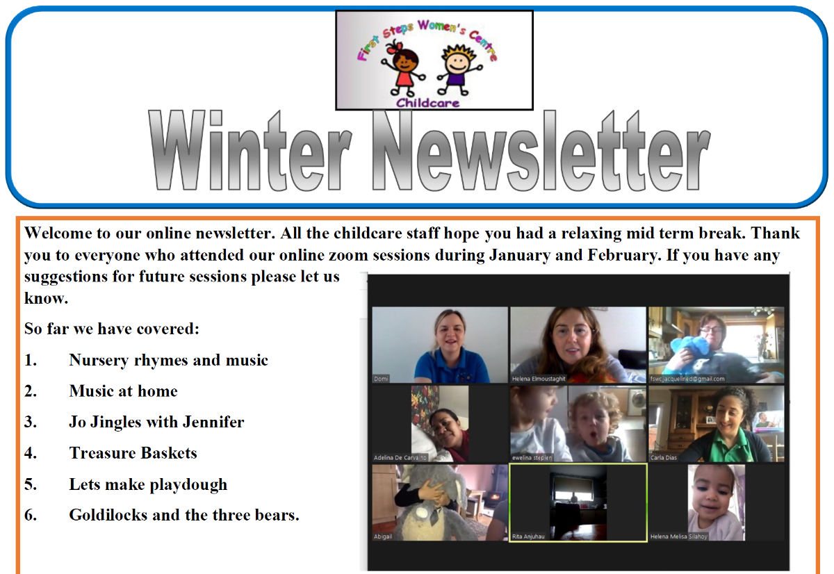 Childcare Winter Newsletter 2020/2021 - First Steps Womens Centre ...